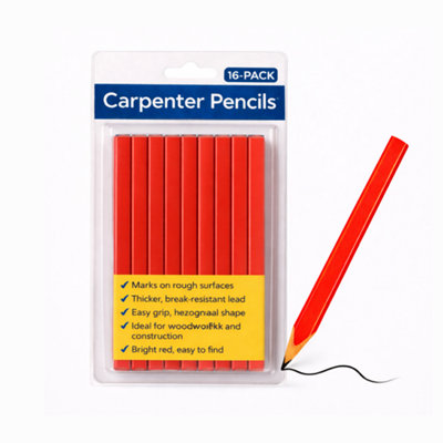 16 Pack Joiner Carpenter Pencils 175mm Woodwork Marking Tools for ...