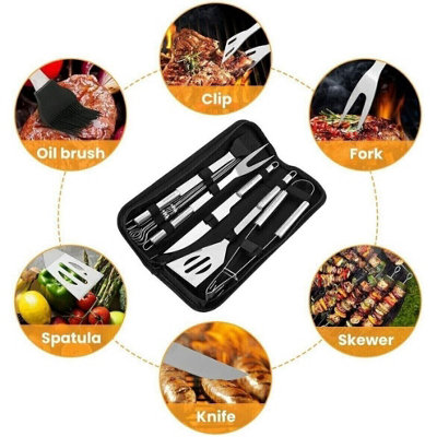16 PCS STAINLESS STEEL BBQ TOOLS SET OUTDOOR COOKING BARBECUE UTENSIL ...