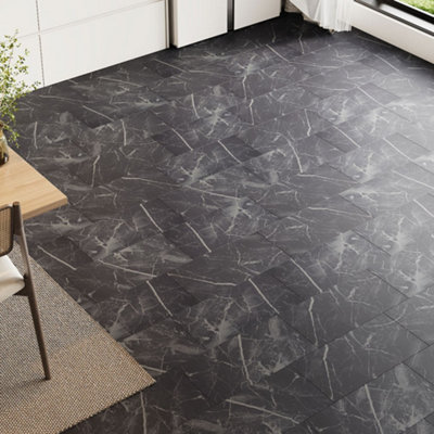 16-Piece Realistic Stone Effect Click Lock Vinyl Flooring Planks with ...