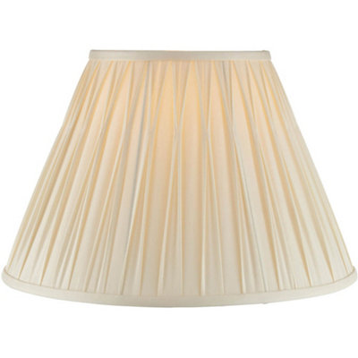 16" Tapered Lamp Shade - Ivory Silk Pinched Pleats Fabric Cover - Table ...