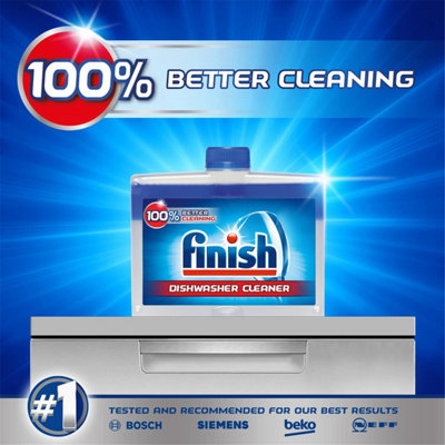 16 x Finish Dishwasher Cleaner 250ml Dual Action Clean Combat Grease ...