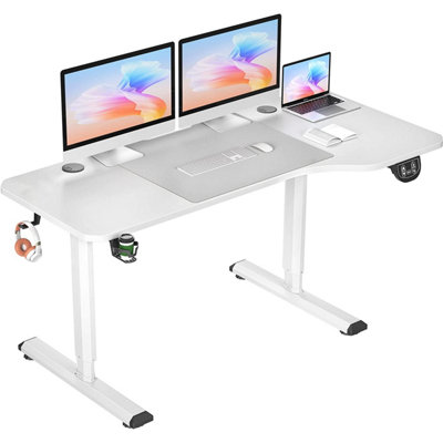160 x 75cm Electric Standing Desk Height Adjustable L Shaped Desk ...