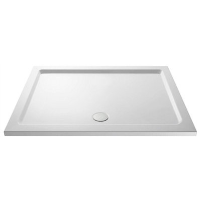 1600 x 800mm Rectangular Stone Shower Enclosure Tray with Riser Kit ...