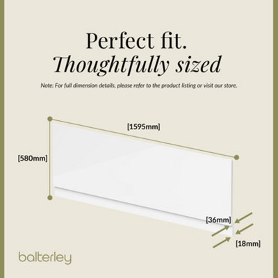 1600mm MDF Bath Front Panel & Plinth - Gloss White