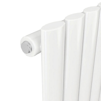 1600x472mm Vertical Single Oval Column Designer Radiator White