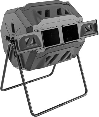 160L Dual Heavy Duty Outdoor Compost Tumbler Bin Composter Organic ...