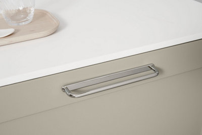 160mm Bright Nickel Kitchen Cabinet Handle Loop Pull Backplate Cupboard ...