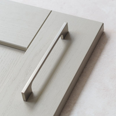 160mm Brushed Nickel Cabinet Handle Slim Square Kitchen Cupboard Door ...