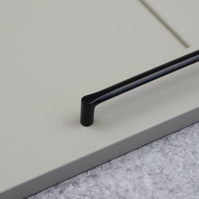 160mm Matt Black Bevelled Edge D Bar Cabinet Handle Furniture Door Drawer
