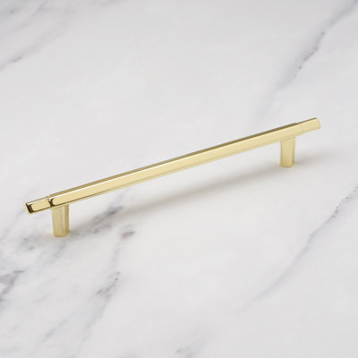 160mm Polished Brass Triangle Cabinet Handle Gold Kitchen Cupboard Door ...