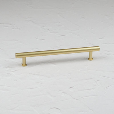 160mm Satin Brass Cabinet Handle Gold Textured Kitchen Cupboard Door ...
