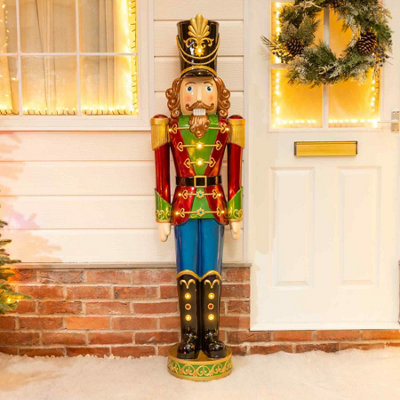 162cm Traditional LED Nutcracker - Multi-Coloured