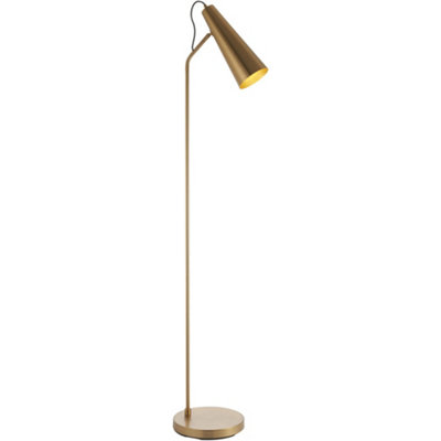 1630mm Floor Lamp - Warm Antique Brass Adjustable Head Task - Standing ...