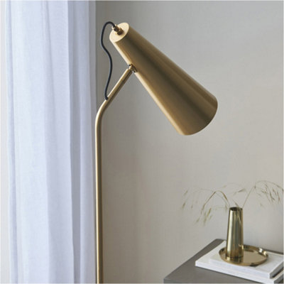 1630mm Floor Lamp - Warm Antique Brass Adjustable Head Task - Standing ...