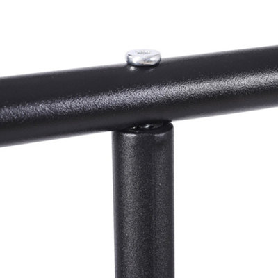 165cm H Double-Rod Clothes Rack with Shelves and Wheels in Black