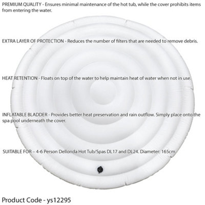 165cm Round Inflatable Heat Retaining Hot Tub Cover - Spa Water Lid ...
