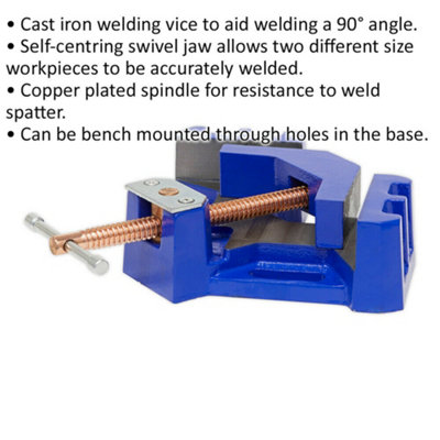 165mm Heavy-Duty Welding Vice with Self-Centring Swivel Jaw for ...