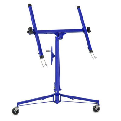 16ft Blue Professional Mobile Drywall Hoist Plasterboard Lifter Caster ...