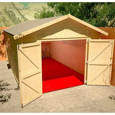 16ft x 10ft (4.87m x 3.04m) Monty Workshop 44mm Wooden Log Cabin (19mm ...