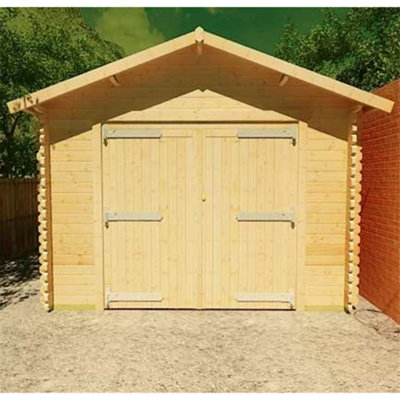 16ft x 10ft (4.87m x 3.04m) Monty Workshop 44mm Wooden Log Cabin (19mm ...