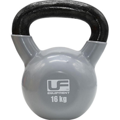 16KG Cast Iron Kettlebell - Podwer Coated & Dipped - Kettle Bell Metal ...