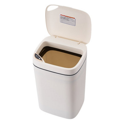 16L Cream White Battery Powered Automatic Motion Sensor Rubbish Bin ...