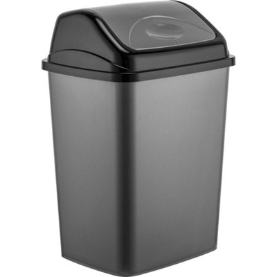 16L Plastic Flip Top Waste Bin Swing Lid Garbage Rubbish Kitchen ...