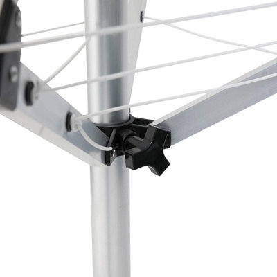 16M Clothes Airer Portable Rotary Washing Line 4 Arm Free Standing ...