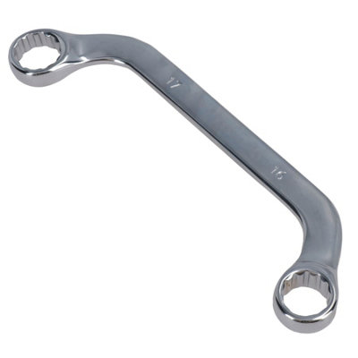 16mm + 17mm Half Moon Ring C Obstruction Spanner Wrench 12 Sided Bi-hex