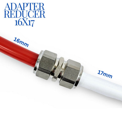 16mm Evoh x 17mm Plastic Adapter for Water Underfloor Heating Evoh Pipe ...