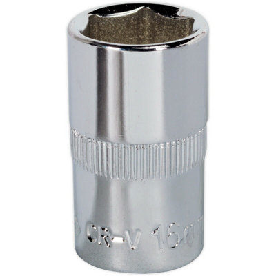 16mm Forged Steel Drive Socket - 1/2" Square Drive - Polished Chrome ...