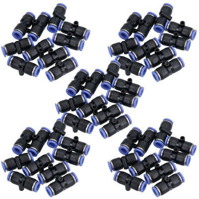 16mm (OD) Pneumatic Air Straight Hose Pipe Tube Inline Push Connector ...