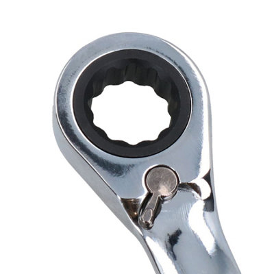 16mm Reversible Cranked Offset Ratchet Combination Spanner Wrench 72 Teeth