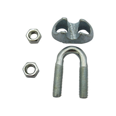 16MM Wire Rope Grips x10 - DIN741 Galvanised Commercial Bulldog Clamp