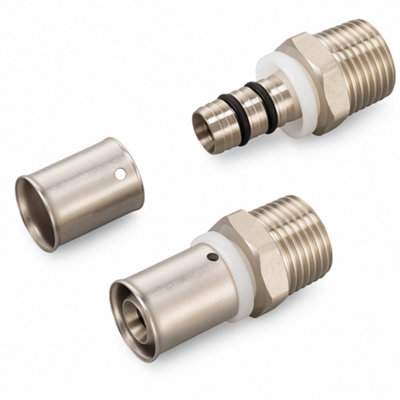16mm x 1/2" Press Fitting Male Couplers (Pack of 5) - MLCP to Male ...