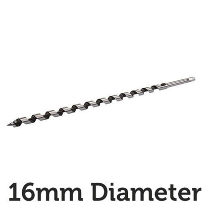 16mm x 450mm Long Hardened Steel Auger Drill Bit Hex Shank Shaft ...