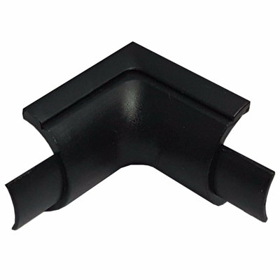 16mm x 8mm Black Smooth Fit Right Angled Internal Trunking Adapter ...