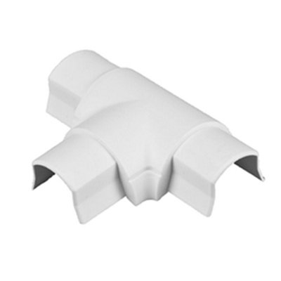 16mm x 8mm White Smooth Fit 2 Way T Splitter Trunking Adapter Wall ...