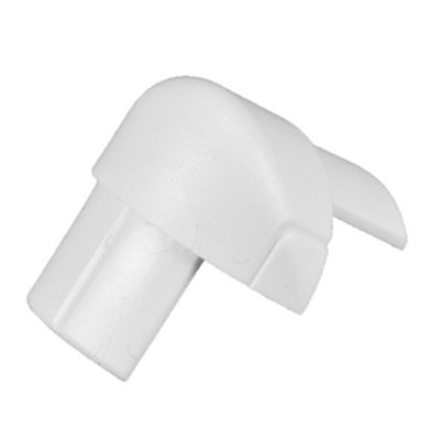 16mm x 8mm White Smooth Fit Right Angled External Bend Trunking Adapter ...