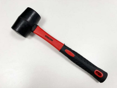 16oz Rubber Mallet Hammer Fibreglass Shaft Grip Camping Paving Diy HM107