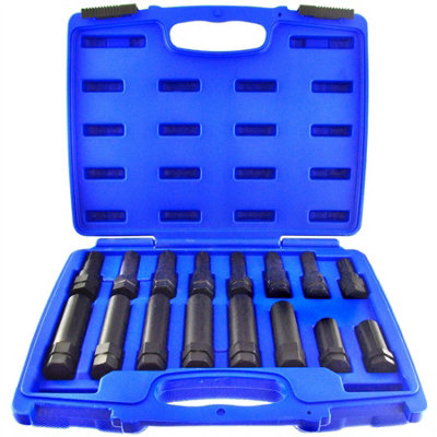 16pc Master Locking Wheel Lug Nut Removal Key Star Spline Torx Flute ...