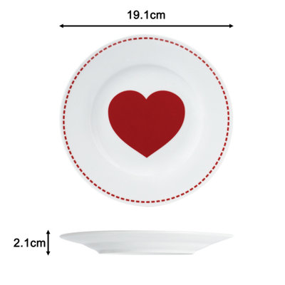 16pc Nordic Red Heart Dinner Set