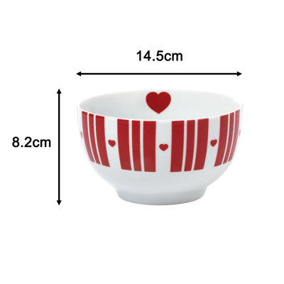 16pc Nordic Red Heart Dinner Set