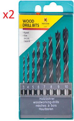 16Pc Wood Drill Bit Set Wall Masonry Masonary Brick With Case Tool Kit ...