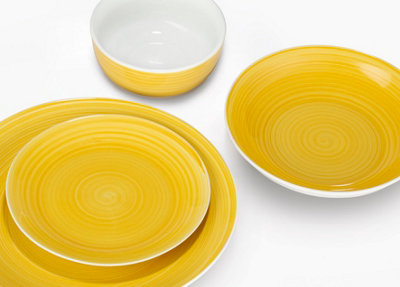 16pc Yellow Spinwash Dinner Set