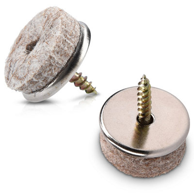 16pcs - 24mm Screw-On Floor Protection Felt Pads for Furniture, Tables ...