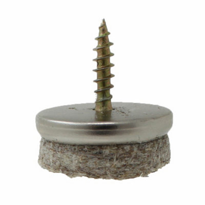 16pcs - 24mm Screw-On Floor Protection Felt Pads for Furniture, Tables ...
