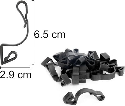 16Pcs Large Gutter Hooks Black - Heavy-Duty & Weather Resistant