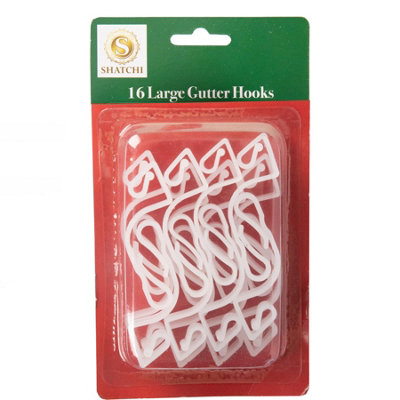 16Pcs Large Gutter Hooks Clear - Blend Seamlessly for Outdoor Use