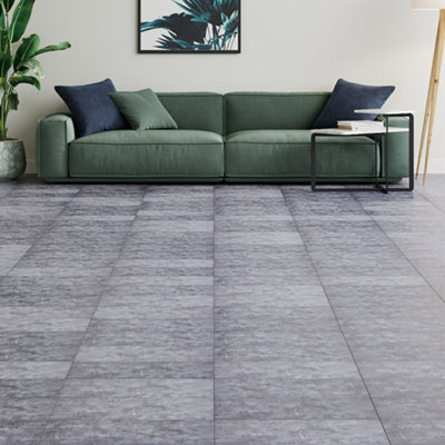 16pcs Marble Texture Click Lock Flooring Planks with Attached Underlay